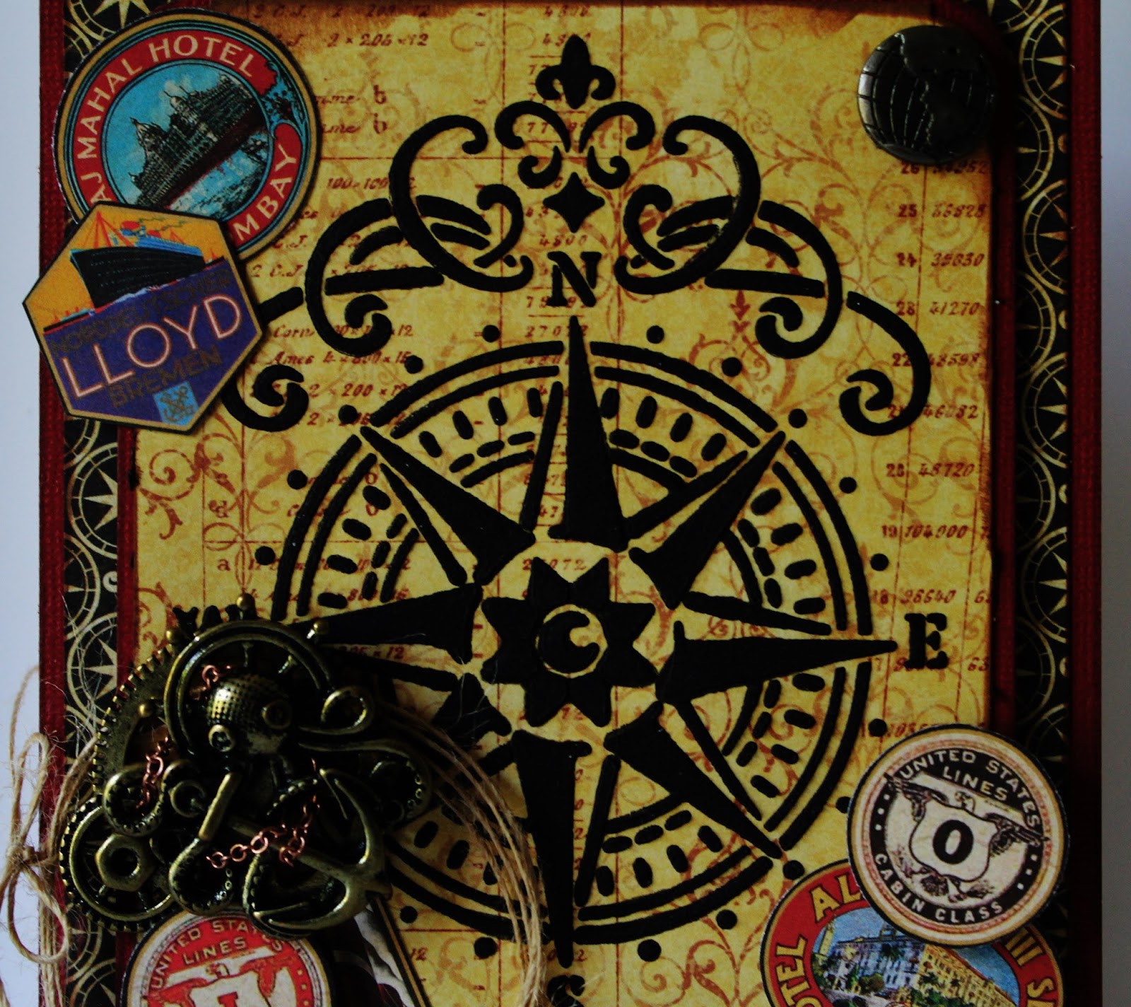 Pam Bray Designs: A Girl with Flair: Compass Birthday Card with Stampendous