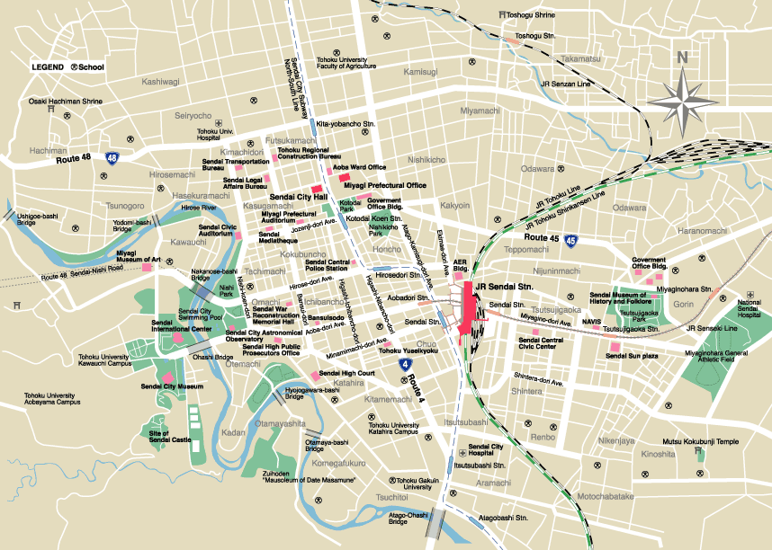 Sendai Tourist Map Pictures | Map of Japan Cities