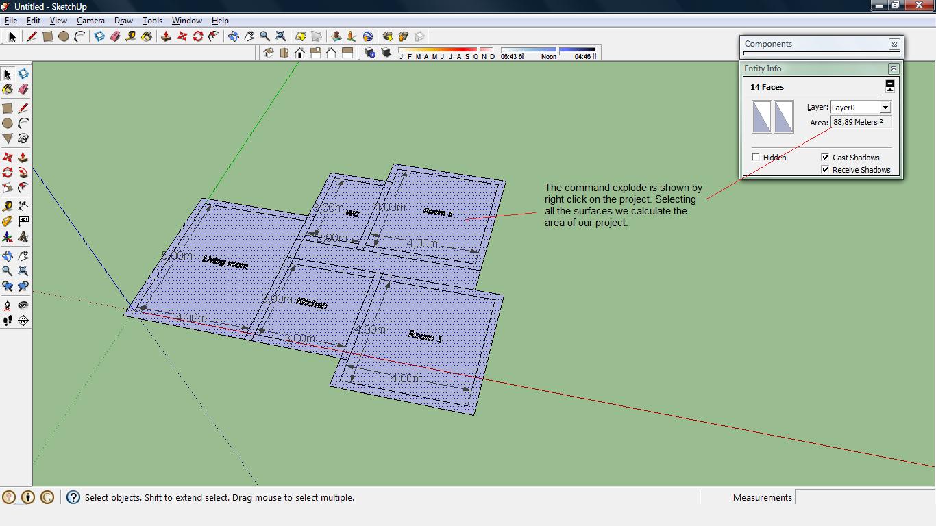 Sketchup Tutorials for Architectural Design: CALCULATE AREA OF BUILDING