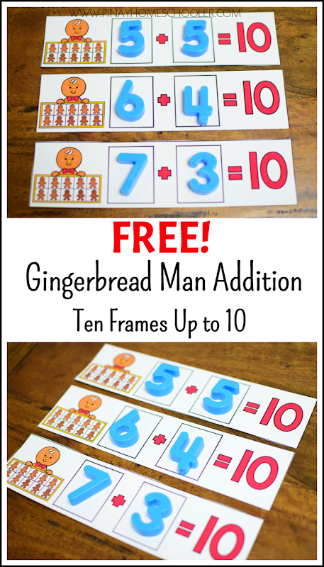 FREE Gingerbread Man Addition to 10 Ten Frames | The Pinay Homeschooler