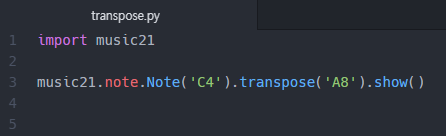 Python music21.note.Note().transpose():산을 붉게 물들이는 꽃