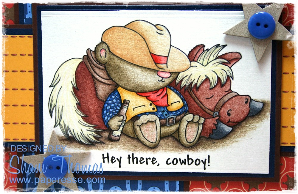 Masculine cowboy birthday card featuring Di's Digi Stamps Siesta Time ...