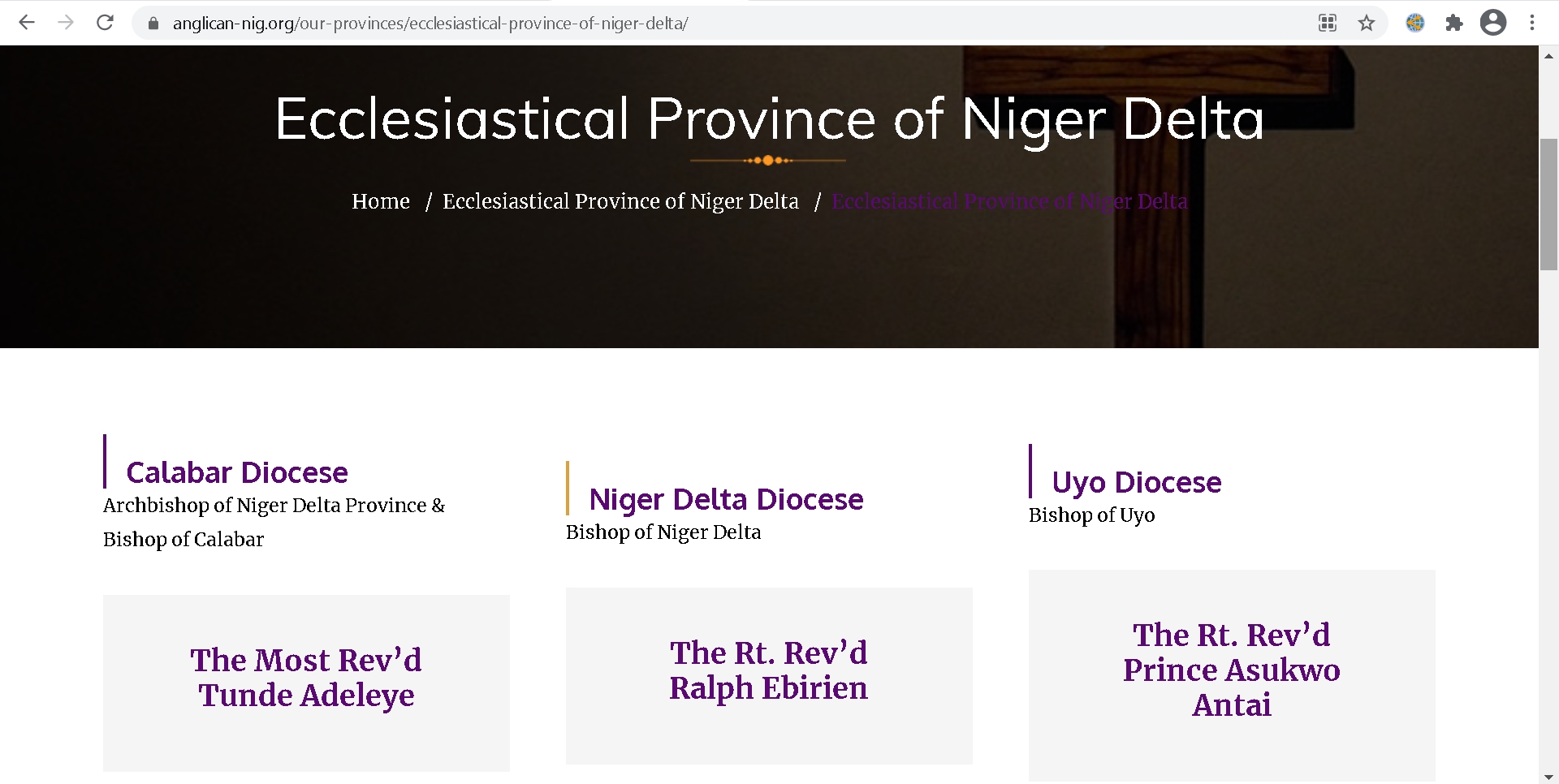 Church of Nigeria - Ecclesiastical Province of Niger Delta 2021