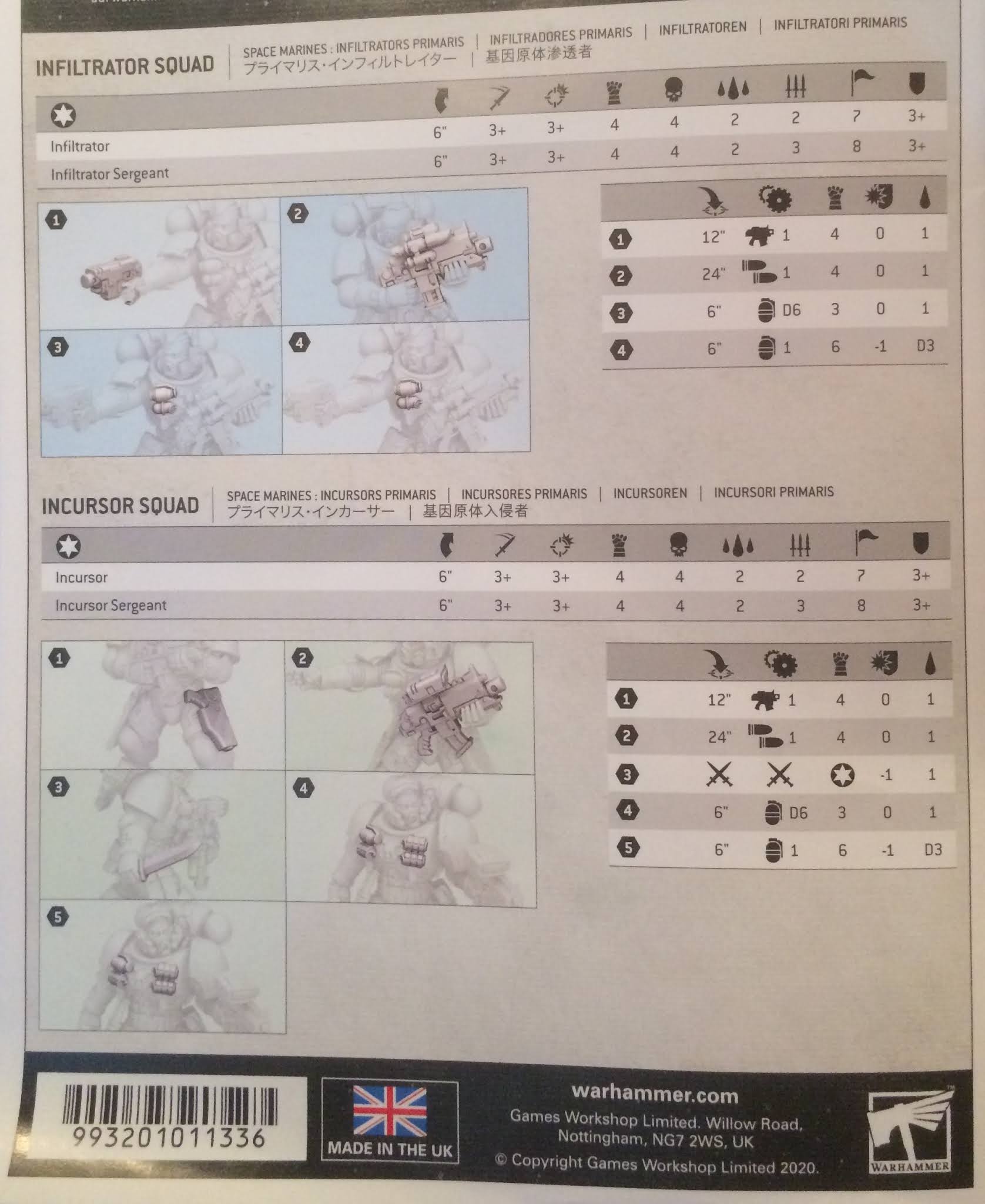 New Leaked Primaris Infiltrator and Incursor Datasheet - Faeit 212