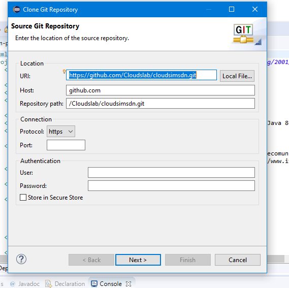 How to clone a project from Github directly into Eclipse Workspace