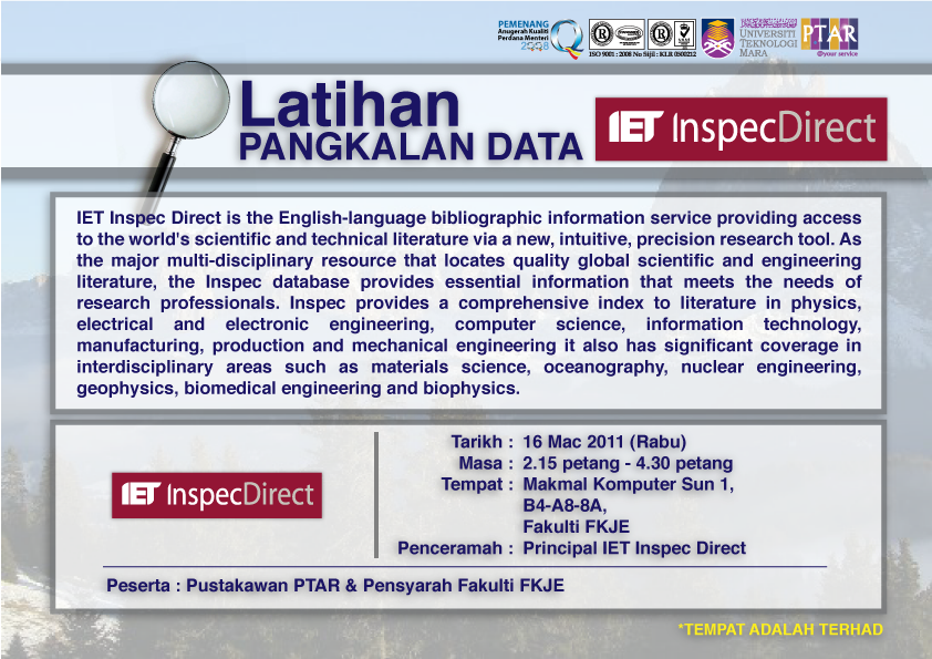 Latihan Pangkalan Data IET Inspec Direct - Perpustakaan UiTM