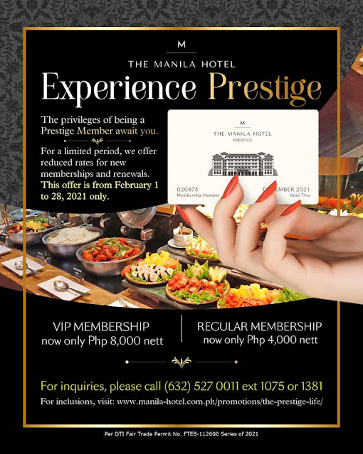 Manila Shopper: The Manila Hotel Prestige VIP Plus Membership Promo