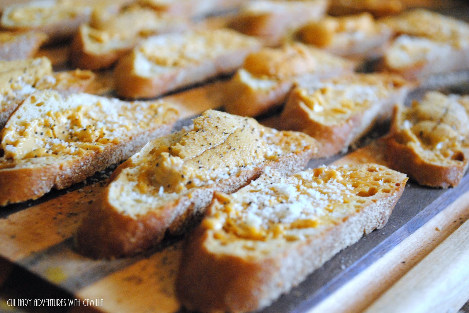 Sea Urchin Crostini with a Sparkling Tobin James