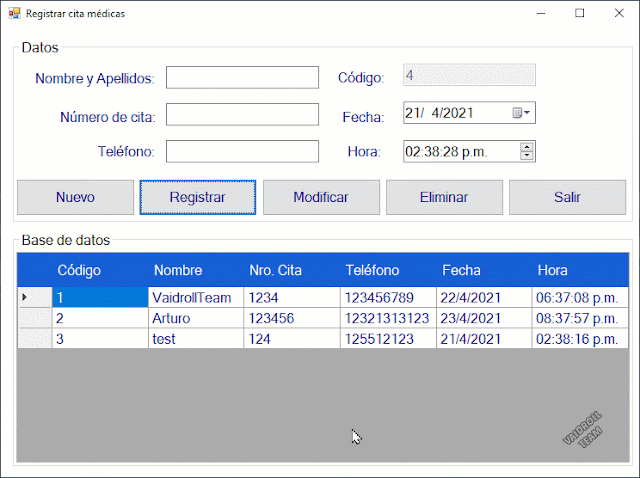 VaidrollTeam: MANTENIMIENTO DE DATOS CON DATAGRIDVIEW EN C# VISUAL STUDIO 2019