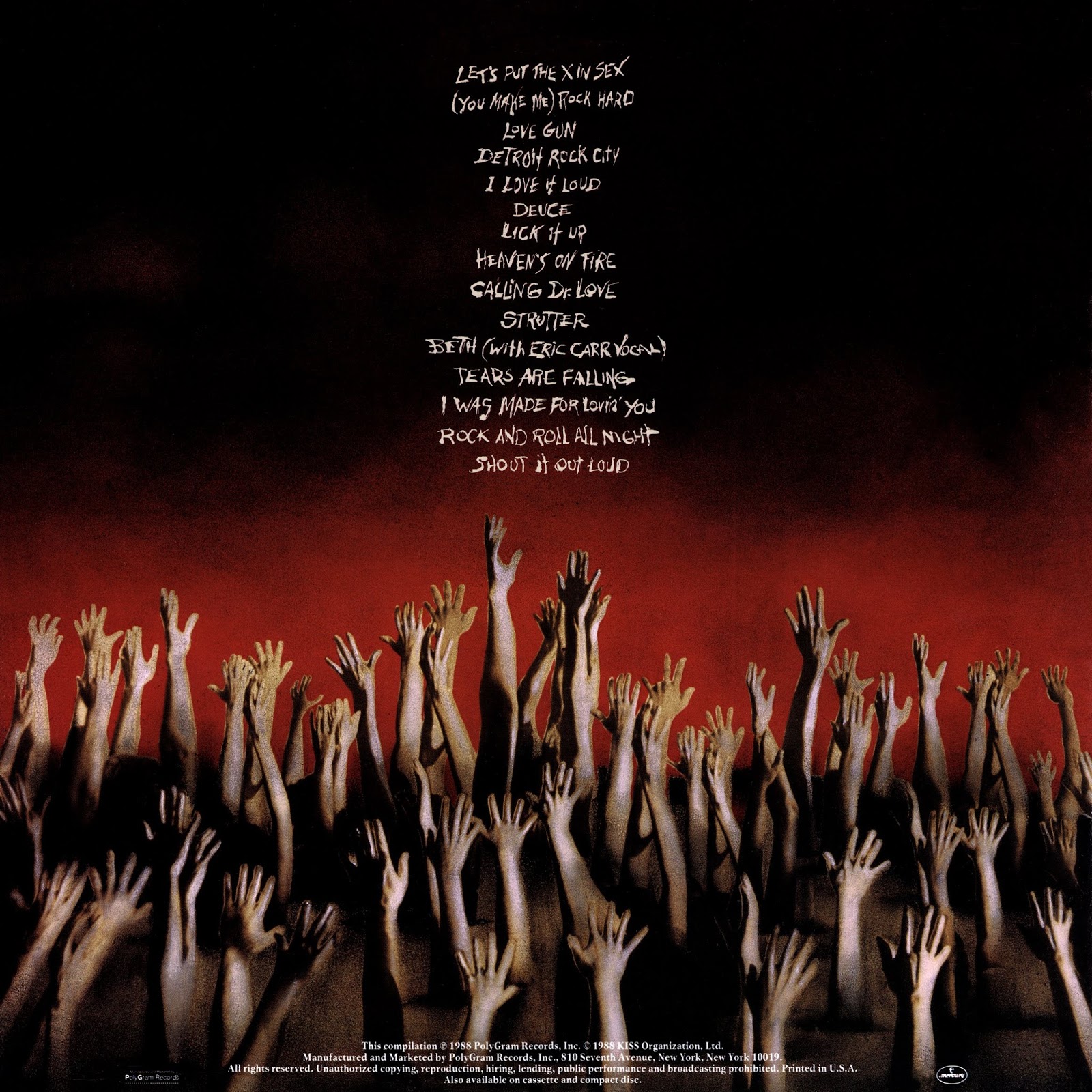 1988 Smashes, Thrashes, & Hits - Kiss - Rockronología