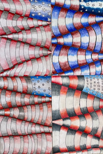 The Lost Sock : Op Art American Flags
