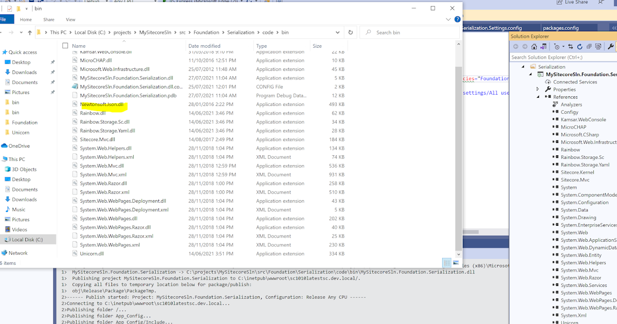Sitecore 10.1.0 Helix Visual Studio Project Publish issue: Could not ...