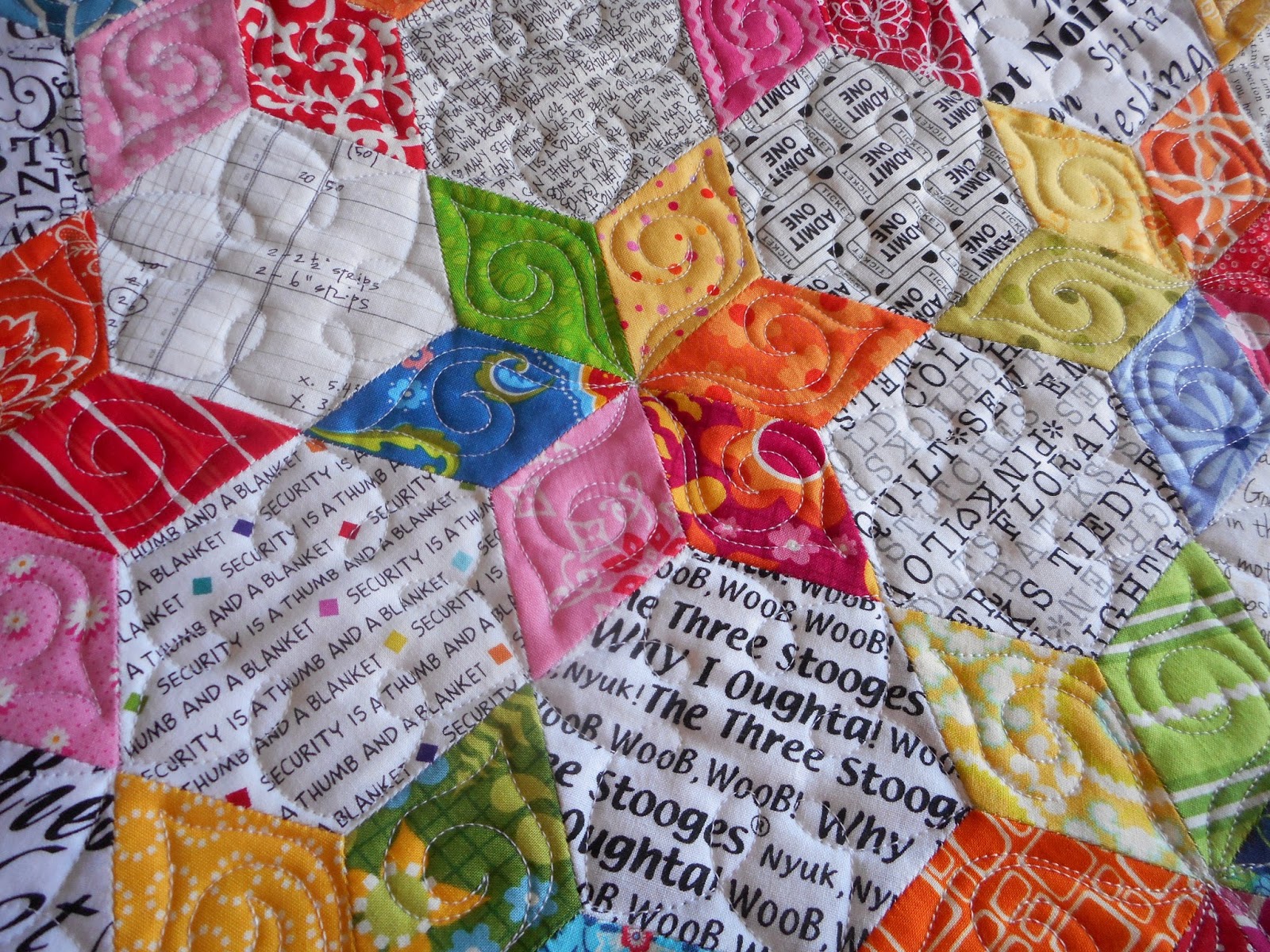 ~ Zany Quilter ~: EPP Rainbow Star Quilt....