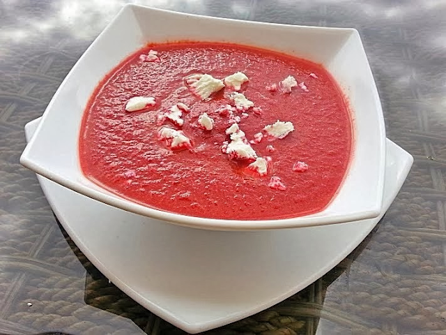 Chilled Sweet Red Pepper and Beetroot Soup Recipe