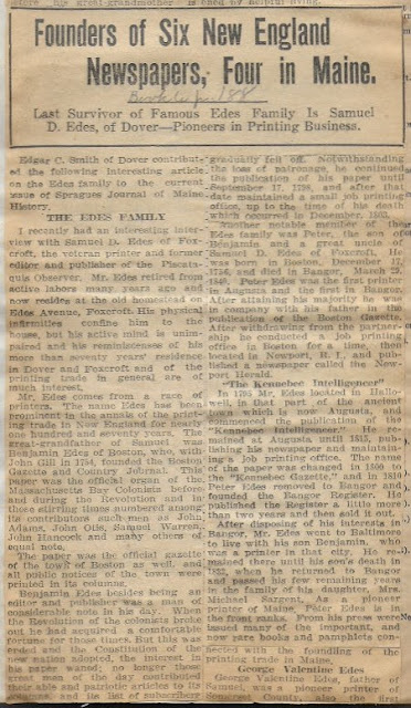 Heirlooms Reunited: Interview with Samuel Dorr Edes (1844-1921), Last ...