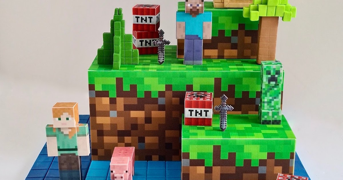 Celebrate with Cake!: Minecraft themed 3 tier Cake