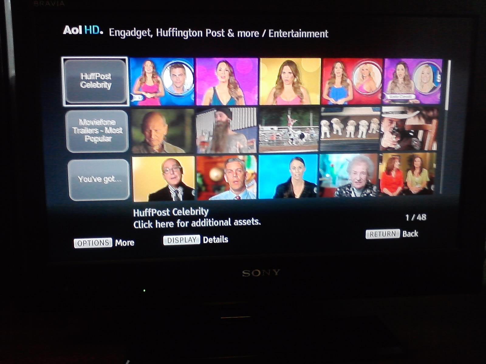 BRAVIA Internet Video : Smart TV from Sony: AOL HD