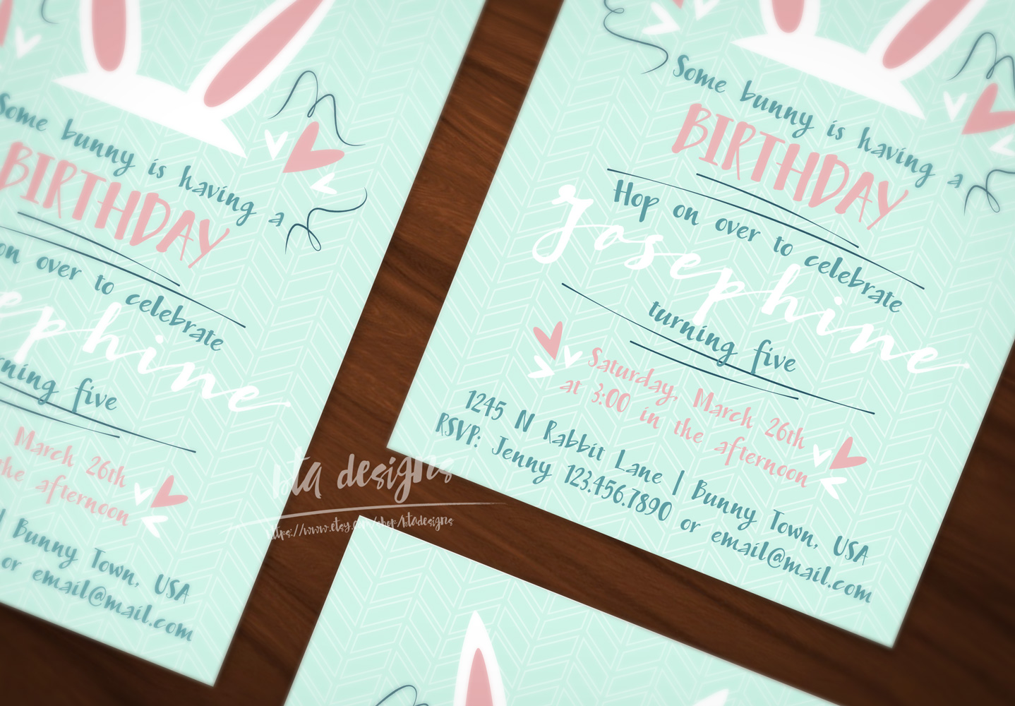 Bunny Birthday Invitations 2