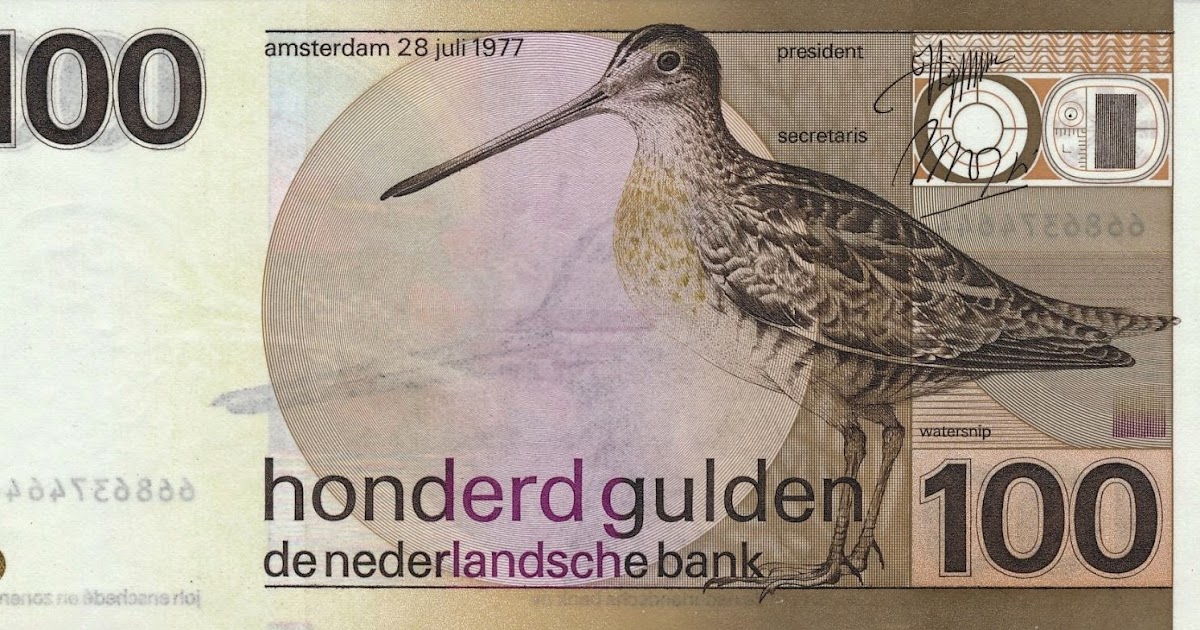Netherlands 100 Gulden Banknote 1977 Snipe|World Banknotes & Coins ...
