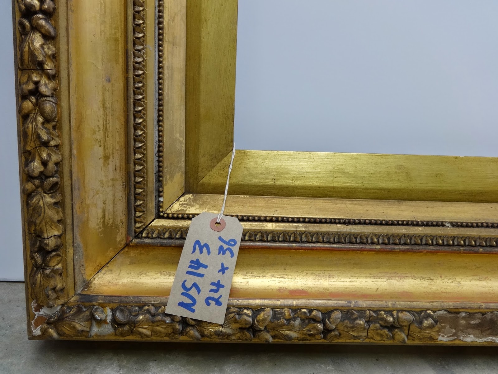 Antique Frame Sale: Victorian Landscape Frame with Oak Leaves and Acorns