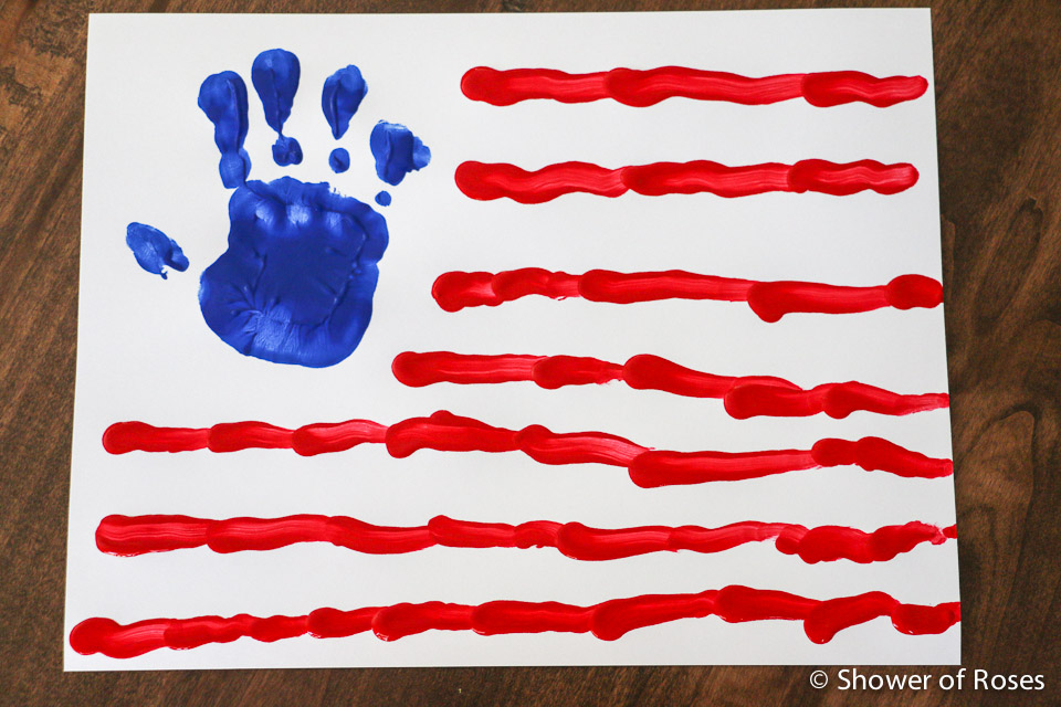 Shower Of Roses 4th Of July Handprint Flag shower-of-roses-4th-of-july-handprint-flag