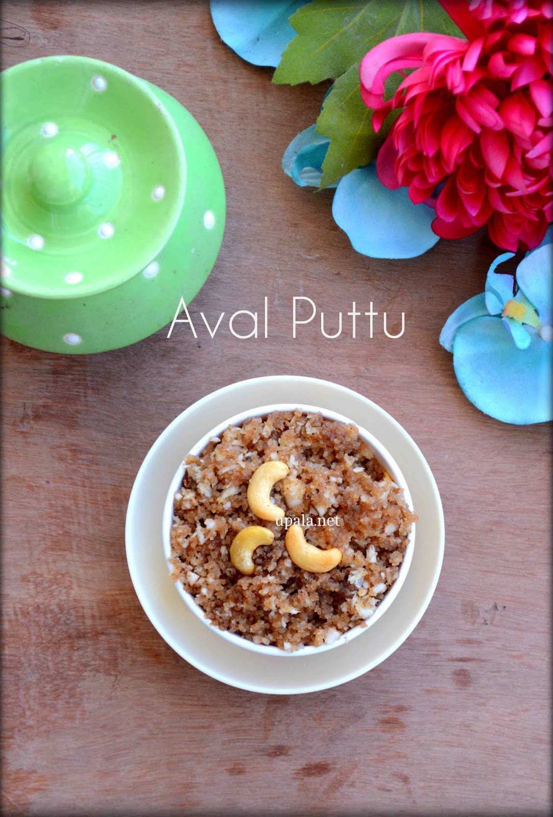 Upala: Red Aval Puttu/Red Poha Jaggery sweet/Avalakki Sweet