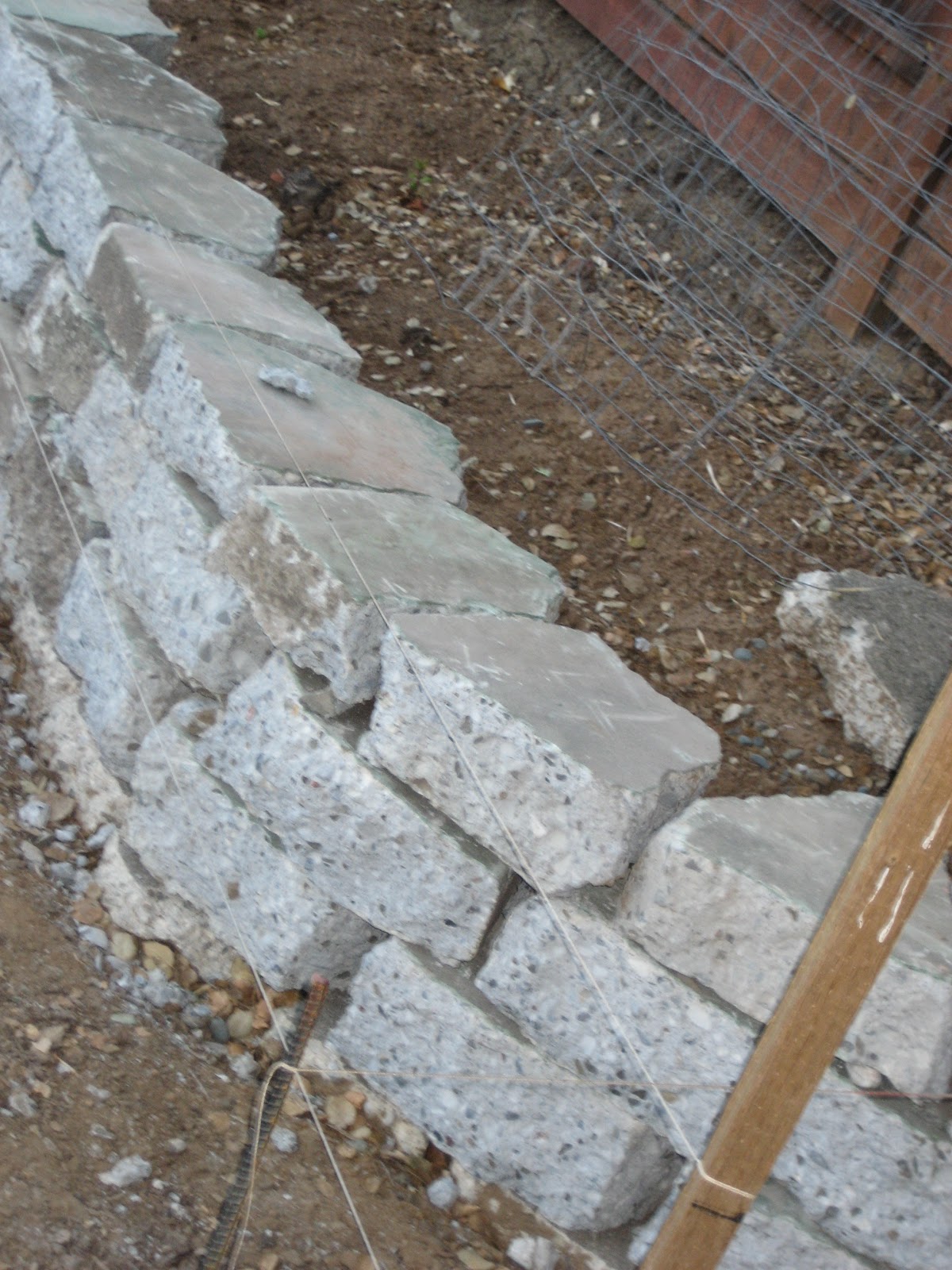 Brindavan in the Bay Area: The next recycled concrete retaining wall