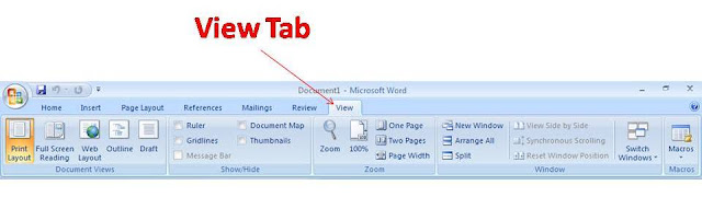 View Tab in MS Word 2007 in Hindi and English | जाने एम एस वर्ड 2007 की ...