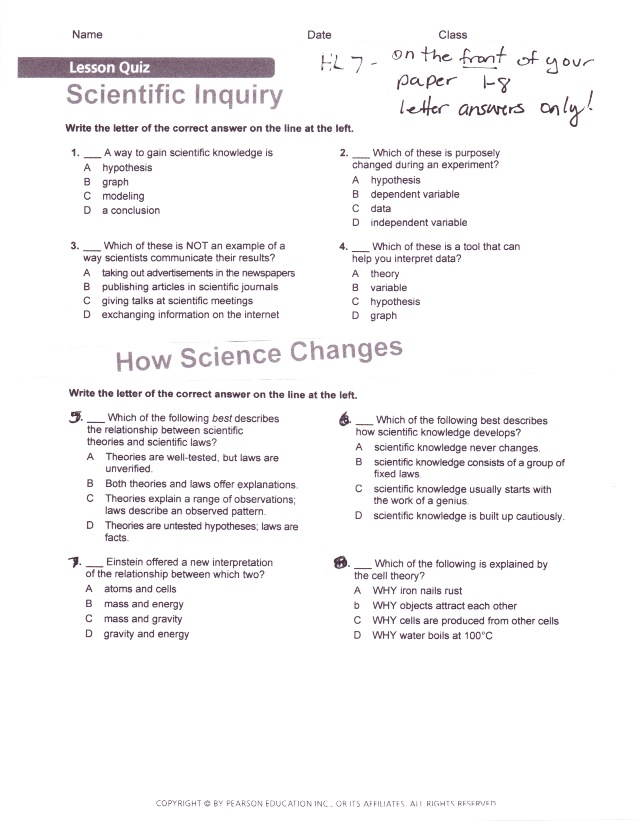 Dr. Gayden's Eighth Grade Science Class: Monday/Tuesday, 11/12 February ...