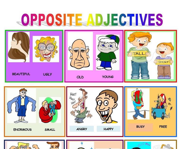 Teacher Rosa: OPPOSIDE ADJETIVES