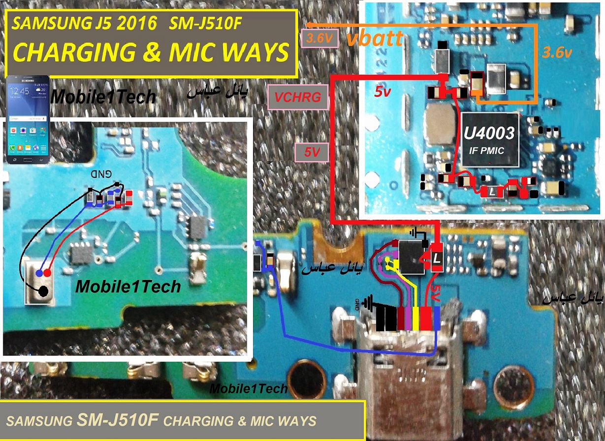 SAMSUNG SM-J510F CHARGING&MIC WAYS