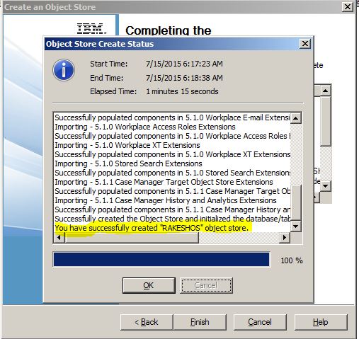 FileNet P8 Development tutorials: Creating a new Object Store in ...