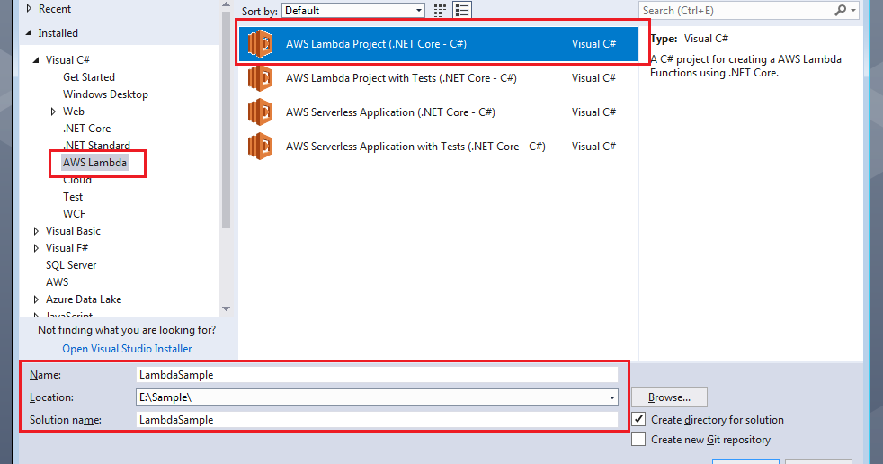 Creating a Lambda function in .netCore with Visual Studio and AWS ...