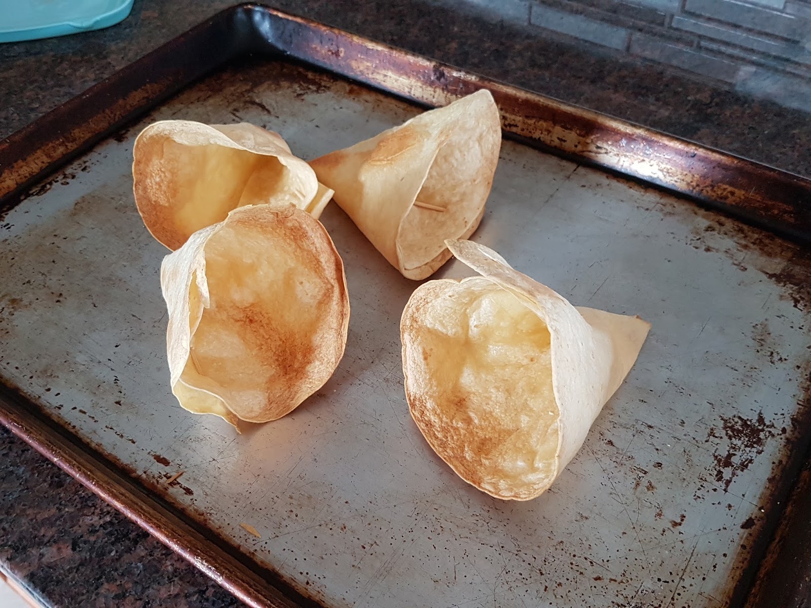 Almost Wasted: Chili Lime Chicken Chopped Salad in a Crispy Tortilla Cone