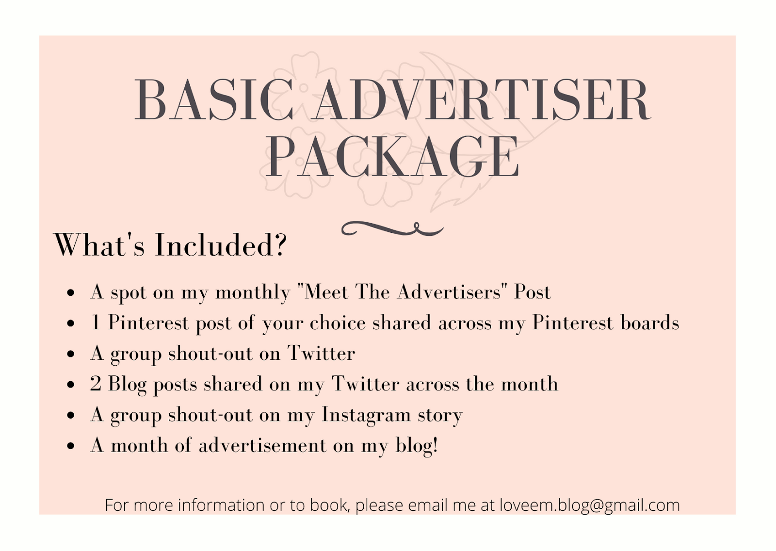Advertise With Me! - Love, Em