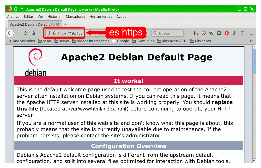 UsuarioDebian: Servidor web Apache2 + SSL Auto-firmado (https)