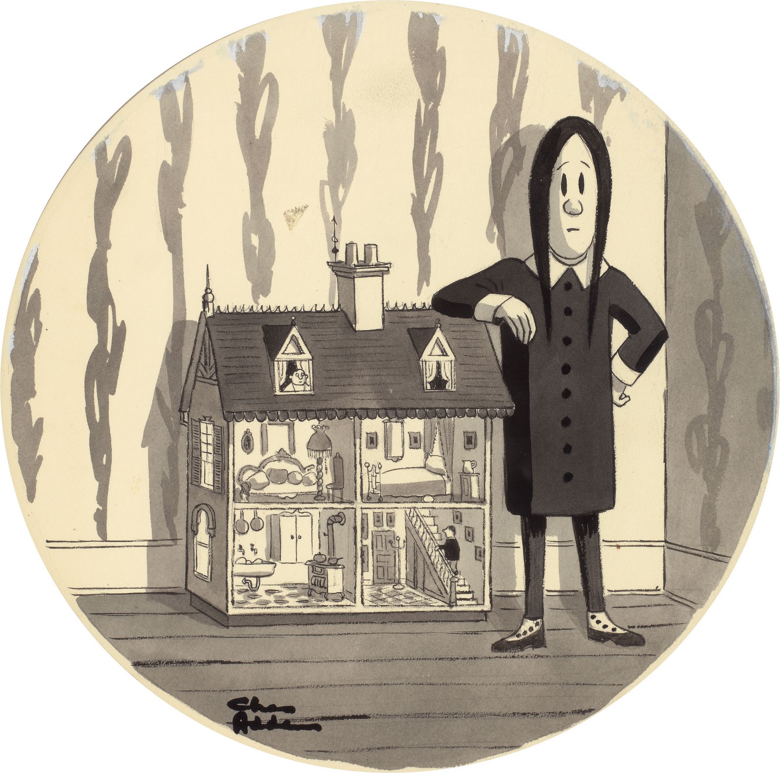 Wednesday Addams Cartoon