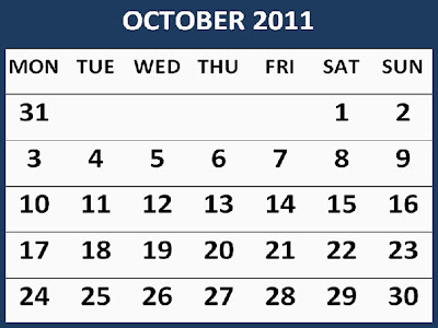 India 2012: Download October 2011 calendar free