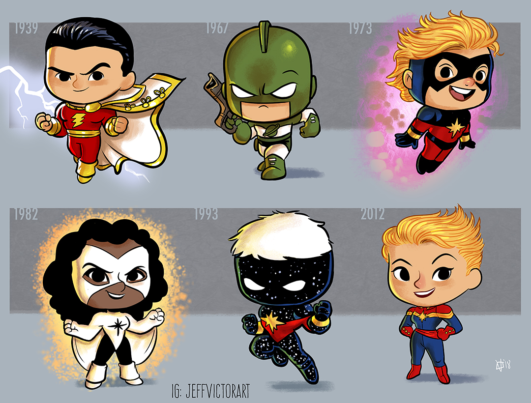 Evolution of Captain Marvel by Jeff Victor : r/Captain_Marvel