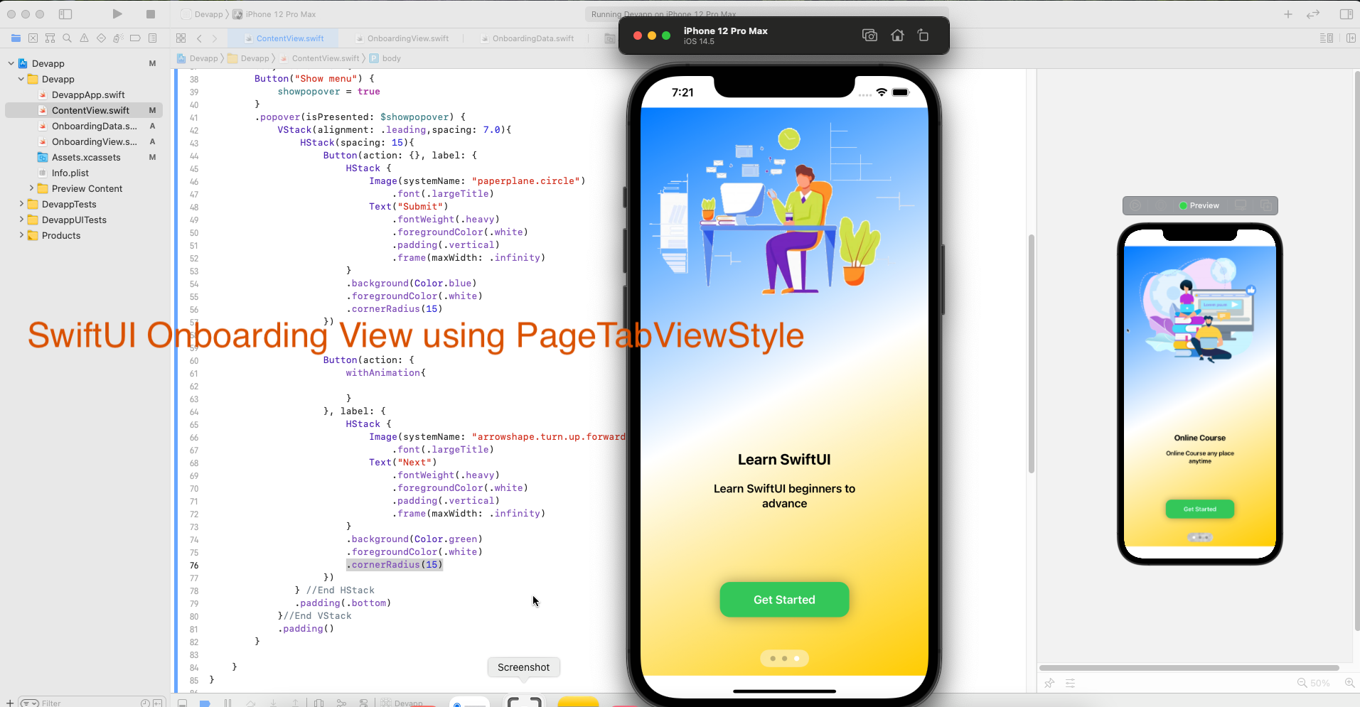 SwiftUI Onboarding View using PageTabViewStyle | Tutorial101