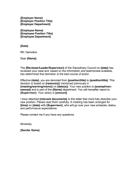 Demotion Letter Template ~ Resume Letter