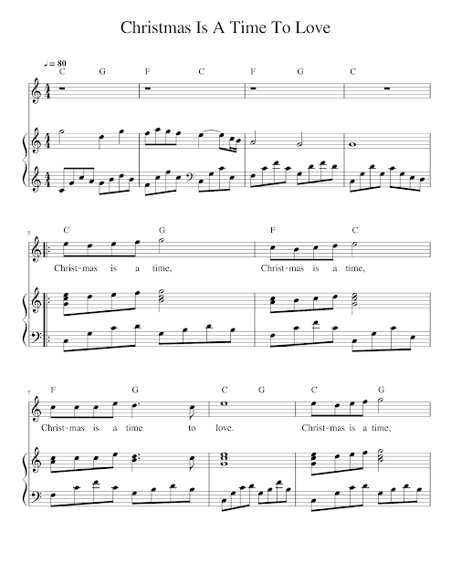โน๊ตเปียโน เพลง คริสตมาสเป็นเวลา Christmas is the Time to Love piano ...