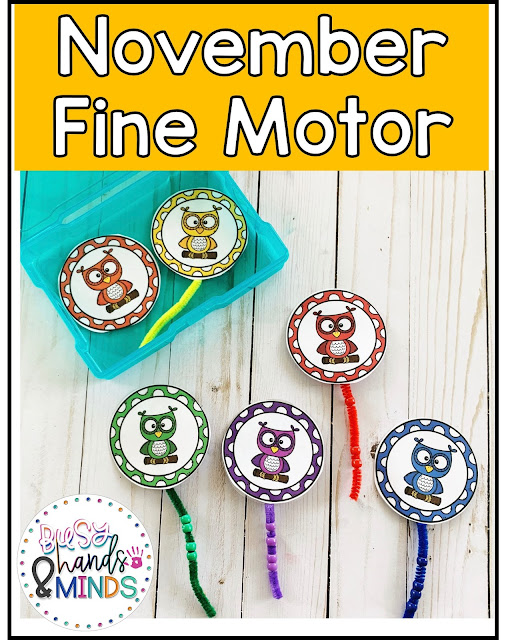 November Fine Motor Task Boxes for Preschool and Kindergarten | Busy ...