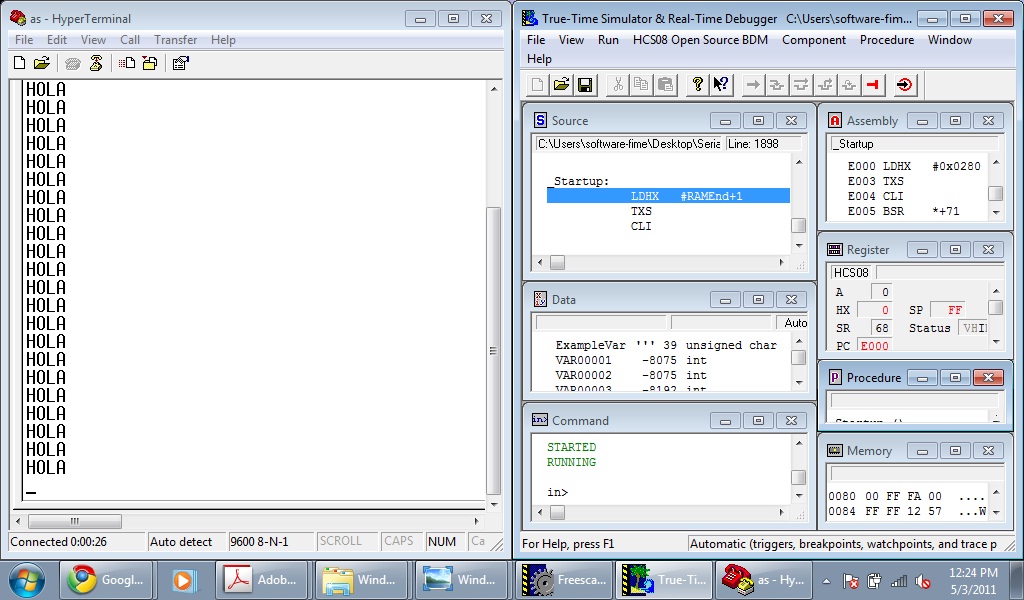 Progra, Mecatronica y mas: HCS08 - Motorola Freescale - Comunicacion Serial
