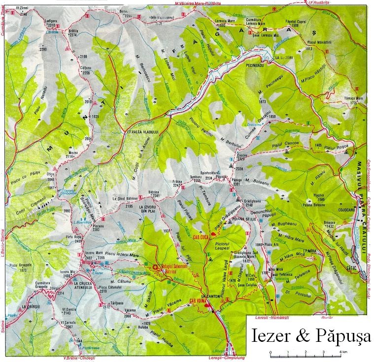 Harta Trasee Montane: Harti turistice trasee montane