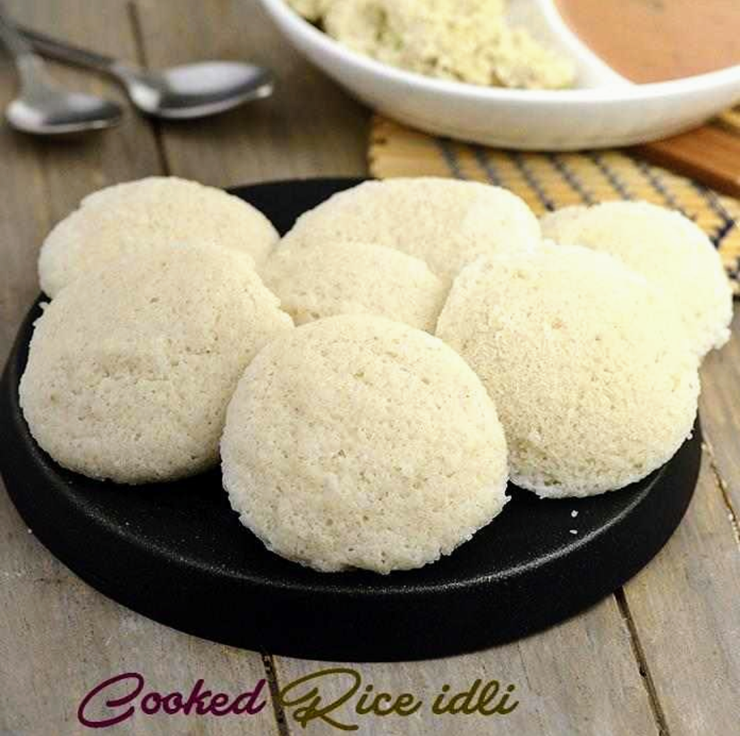 Cooked rice idlis