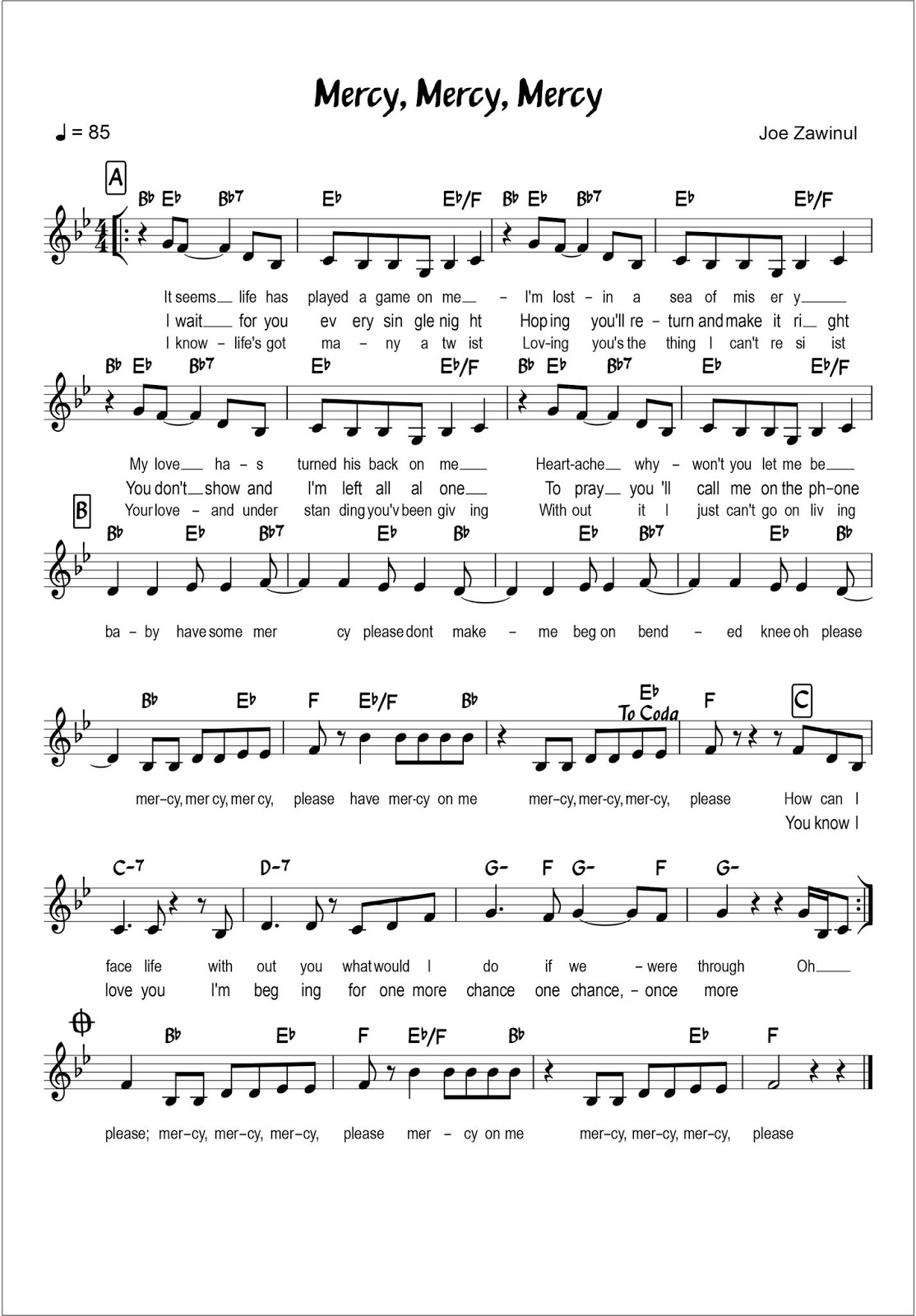 Chord Lagu Mercy, Mercy, Mercy - SEPUTAR MUSIK