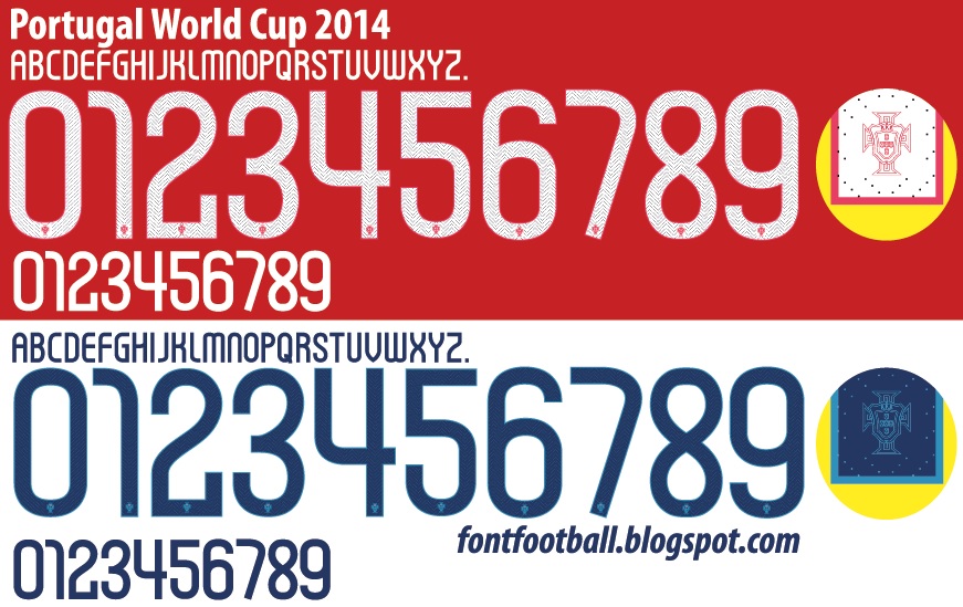 FONT FOOTBALL: Font Vector Portugal World Cup 2014 kit