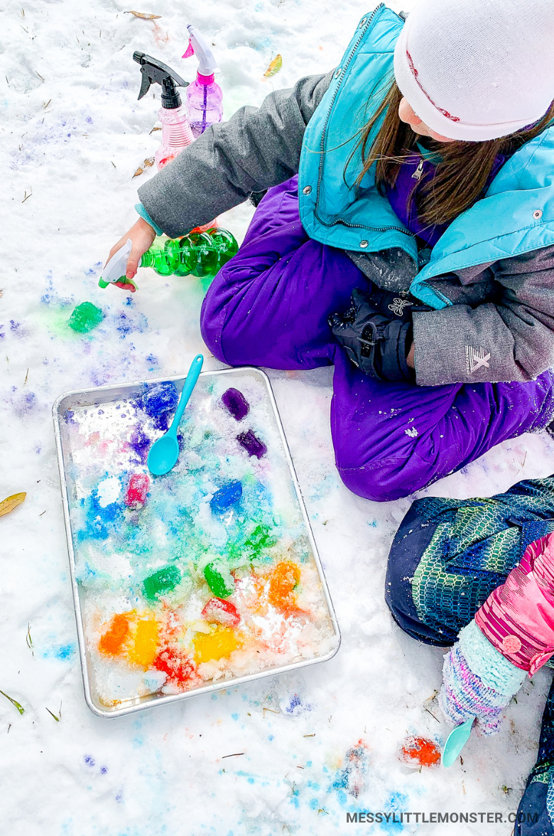 Rainbow Ice Snow Activity for Kids - plus ideas for if you have no snow ...