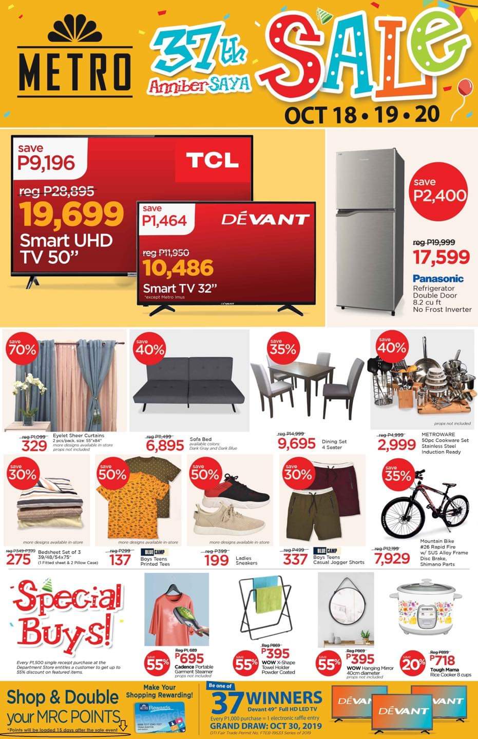 The Metro Stores: 37th AnniberSAYA Sale October 18-20